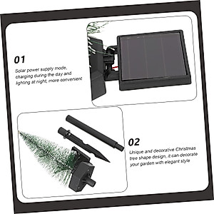 NOLITOY Tree Solar Lights Lighted Christmas Garden Solar Stake Decor Light Solar Tree Lamp Christmas Light Solar Decoration Tree Lights Outdoor Garden Decor Christmas Tree Pc Ground Plug