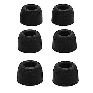 JNSA Memory Foam Ear Tips Compatible with Galaxy Buds/Gear IconX, Comfortable & Noise Blocking Replacement Earbud Memory Foam Tips for Truly Wireless Earphone, S/M/L 3 Size 3 Pairs [Black]