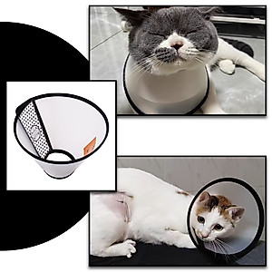 2 Pcs Cat Cone Dog Con,Adjustable Recovery Pet Cone,Fits Neck 7-11 inch Adjustable,Plastic Elizabethan Collar for Cats Kitten Small Dog After