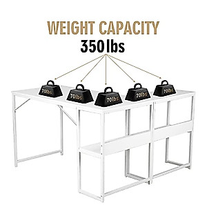 UNICOO – Muti-Function 3 Combination Computer Desk. L Shaped Computer Desk with Shelves, Study Desk with Reversible Storage Shelves for Home Office (XJH-2402 - White)