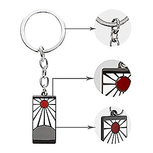Anime Cosplay Keychain with Earrings for Tanjirou, Metal