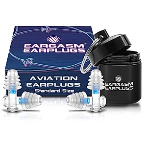 Eargasm Aviation Earplugs - Airplane Ear-Plugs for Ear Air Pressure Relief on Flights for Adults - High Altitude Air Travel Essential Earplugs for Men & Women for a Comfortable Trip
