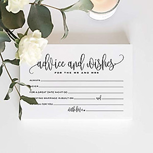 Bliss Collections Mad Libs Advice and Wishes Cards for the New Mr and Mrs, Bride and Groom, Newlyweds, Perfect Addition to Your Wedding Reception Decorations or Bridal Shower, Pack of 50 4x6 Cards