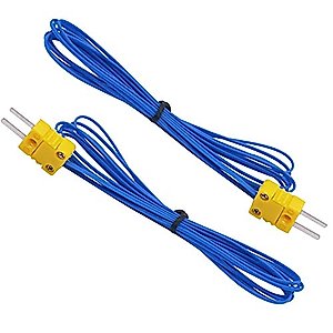 TWTADE 2pcs 2M K Type Mini-Connector Thermocouple Temperature Probe Sensor Measure Range -50~250°C MT-2m