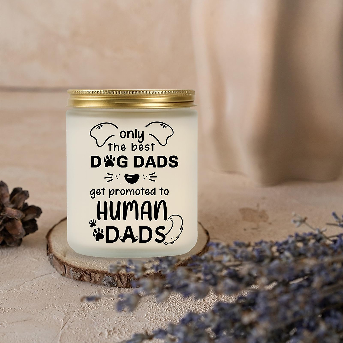 Gifts for New Dad, Candle for New Dad, Dad to Be Gifts for Fathers Day, First Time Dad Gifts, Birthday Candle Gift for Dad to be, Dad Dog Print Lavender Scented Candle Gift