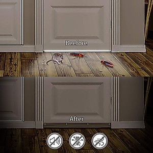 USUKUE Metal Door Draft Stopper 36 Inch Mice Guard Bottom Seal Strip Drafty Blocker, 3.5 Inch High Aluminium Mouse Sweep, Brown