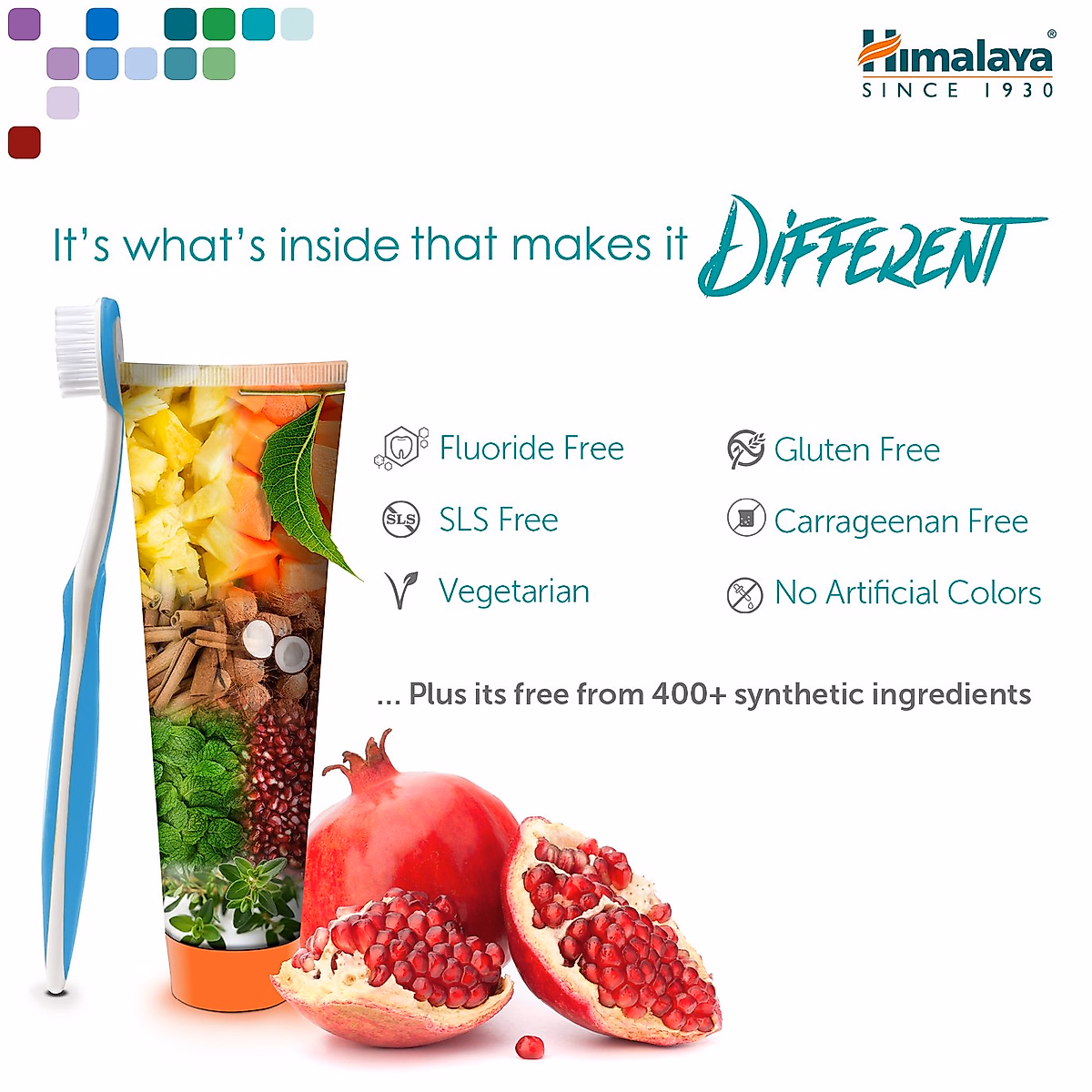 Himalaya Botanique Complete Care Toothpaste, Herbal, Variety Pack, Fights Plaque, Freshens Breath, Fluoride Free, No Artificial Flavors, SLS Free, Cruelty Free, Foaming, 5.29 Oz, 4 Pack