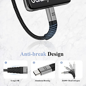 Mithhouz USB C to USB C Cable, Type C to Type C Cable 3A/60W Fast Charging Cable Compatible with Google Pixel 2/2 XL, MacBook Pro, iPad Pro, Nintendo Switch, Samsung, Nylon-Braided-Grey [1-Pack 3ft]