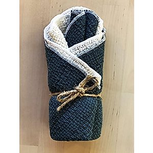 Made in The USA 100% Cotton Dish Towels American Cotton - Great for Kitchen Cooking and Household Cleaning, Set of 12, 11" x 11" Inches (6 Blue and 6 Natural)