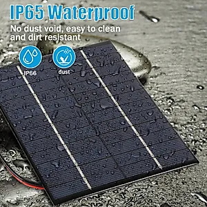 Folgtek 2W 12V Solar Panel DIY Battery Solar Charger Board + Tiger Clip- Perfect for Outdoor Charging Batteries and Low-Power Electronic Products