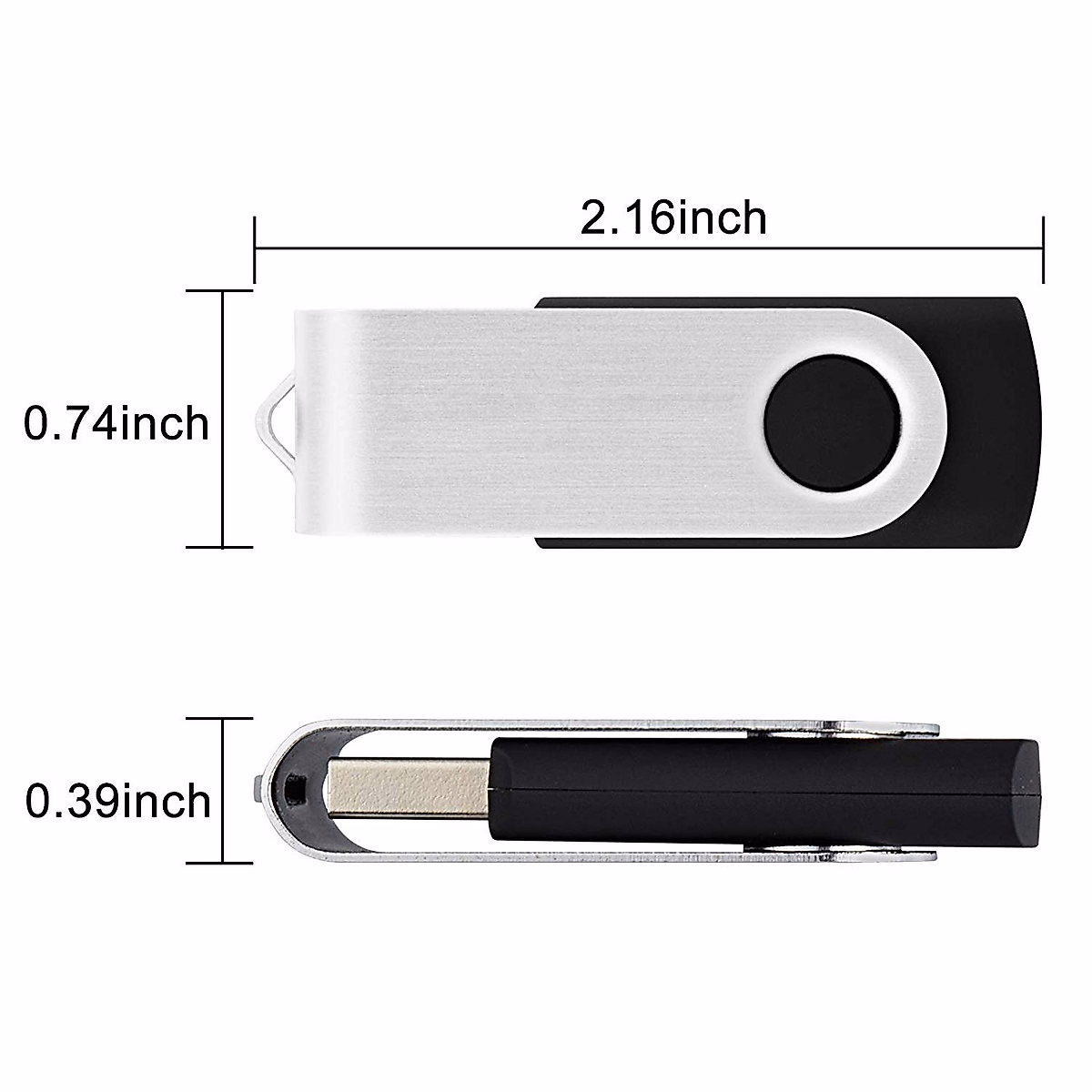 KEXIN Bulk USB Flash Drive 128MB 200 Pack Thumb Drive Bulk Flash Drives Swivel USB 2.0 (NOT 128GB)