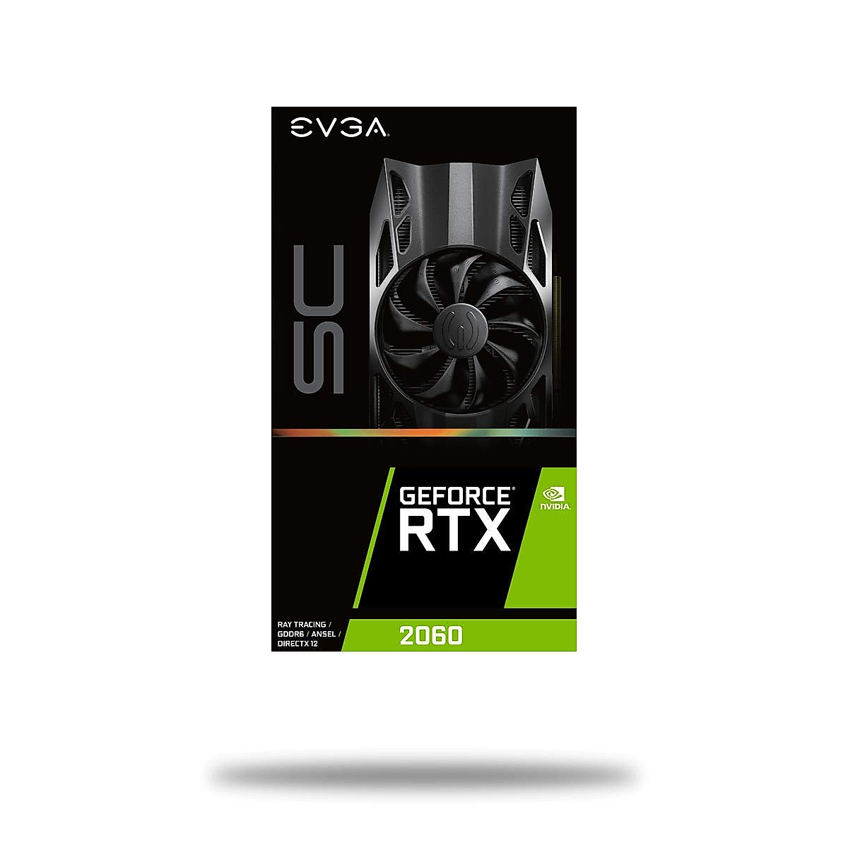 EVGA GeForce RTX 2060 SC, Overclocked, 2.75 Slot Extreme Cool, 70C Gaming, 06G-P4-2062-KR, 6GB GDDR6
