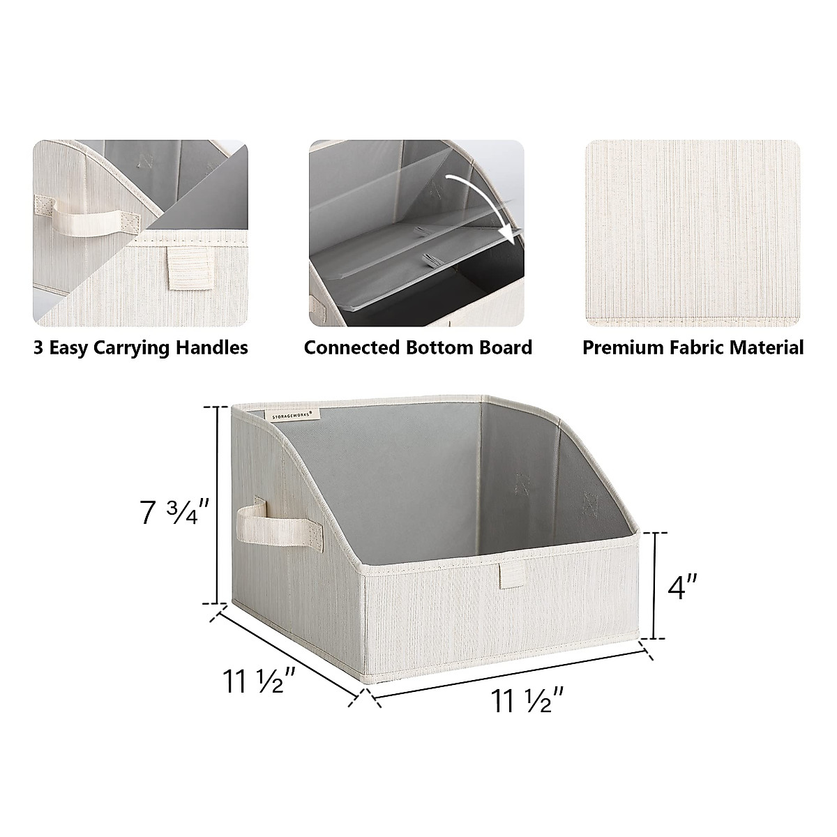 StorageWorks 3-Pack Foldable Trapezoid Storage Bins with 2-Pack Decorative Storage Boxes