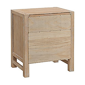 Alaterre Furniture Arden 2-Drawer Wood Nightstand, Children's Bedroom Furniture, Modern Rustic Design, Solid Pine Wood Construction, Light Driftwood Finish, Perfect for Child Room, Nursery or Playroom