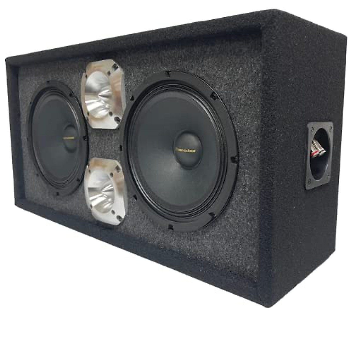 Bass Rockers 8" Loaded chuchera Chero Box with 8" Midrange Midbass Speakers and 4" Chrome High Performance Tweeters 1200W for Car Home UTV, ATV, Camper, DJ, Pro Audio Use