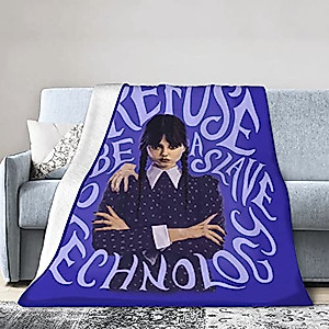 Wednesday Movie Theme Ultra-Soft Fleece Blanket,Super Cozy Warm Plush Flannel Throw Blanket Bedding Room Decor Blanket for Bed Sofa 60x50 Inches