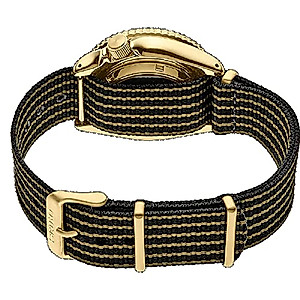 SEIKO Men's Red Dial Black Nylon Band Mechanical Automatic Watch