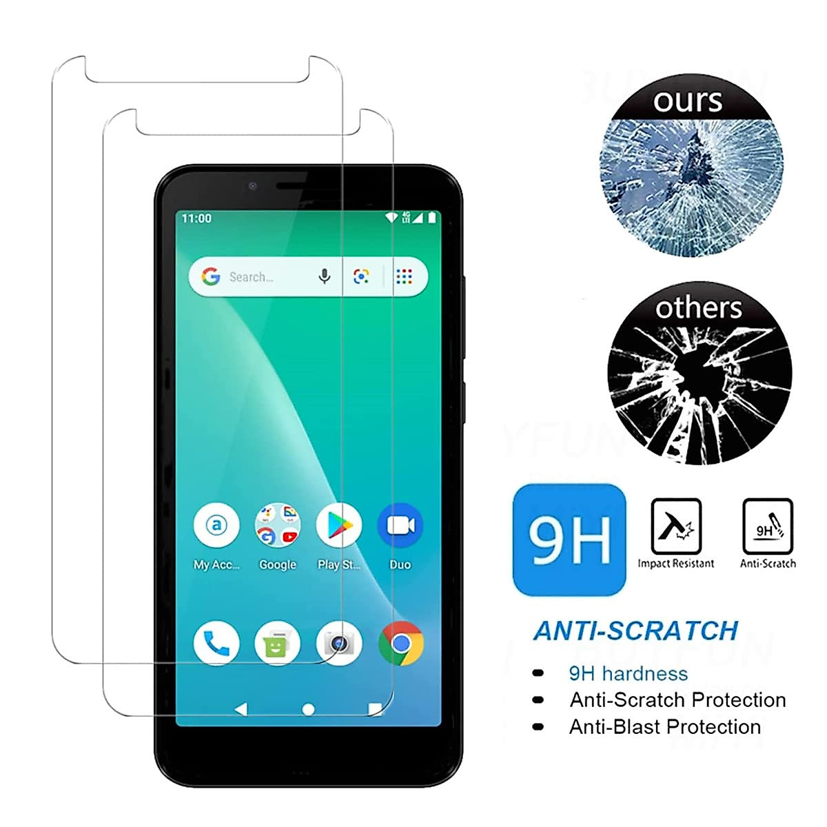 AISELAN for Schok Volt SV55 SV55216 Glass Screen Protector, [2 Pcs] High-Defintion Clear Scratch-Resistant Easy Installation Screen Tempered Glass for Schok Volt SV55 SV55216