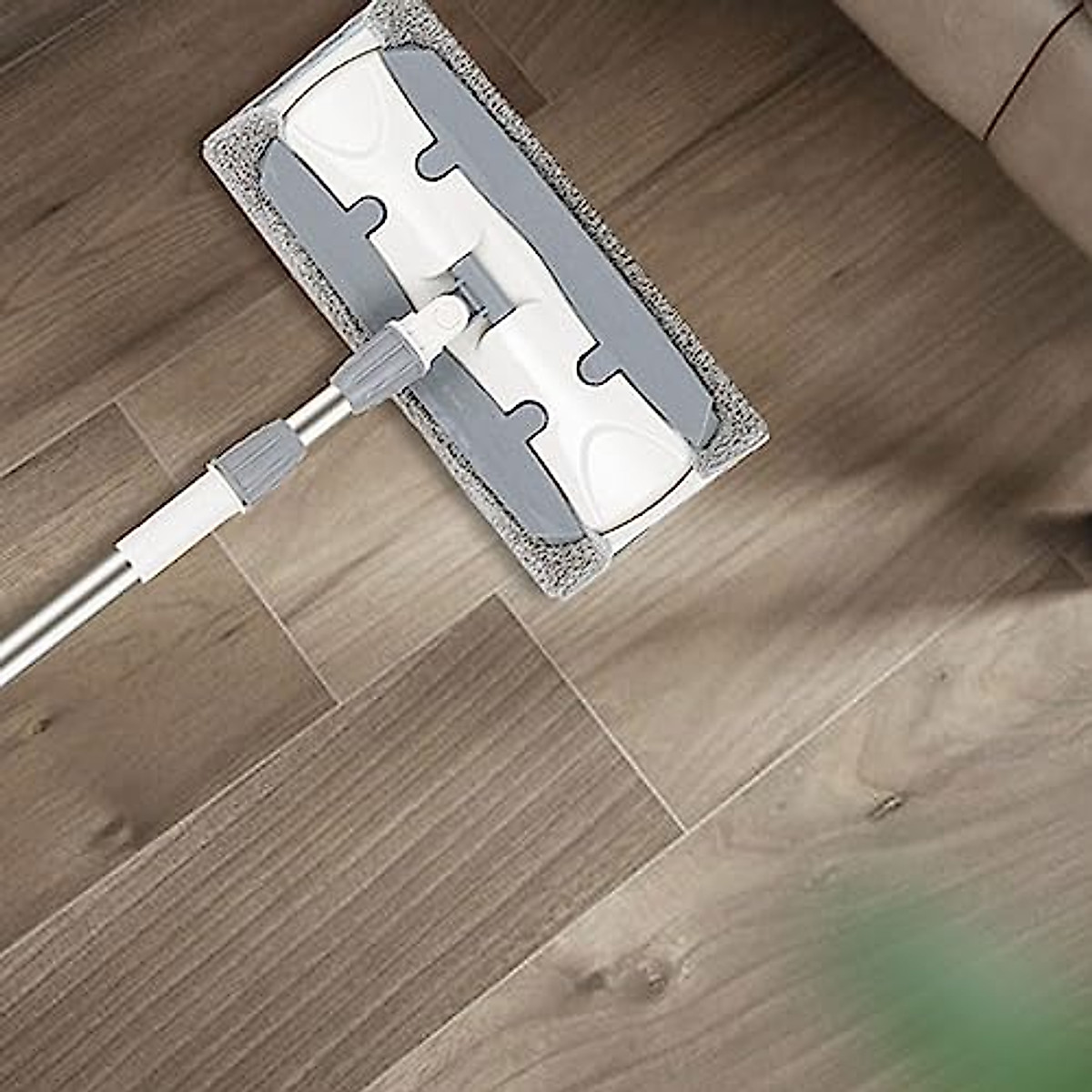 Leyeet Microfiber Floor Mop, Rotating Dust Mop with Adjustable Handle, Reusable Mop Pads, Floor Cleaner Mop or Flat Head Mop for Wood, Tiles, Marble