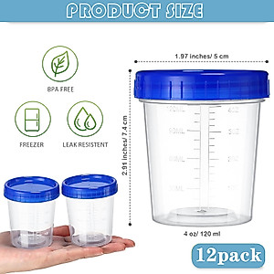 MYKIIA 4-Ounce Small Container With Lid, Salad Dressing Container, Food Storage Container, Airtight And Leak Proof Seasoning Container With Spiral Lid, Reusable Sauce Container（12PCS）