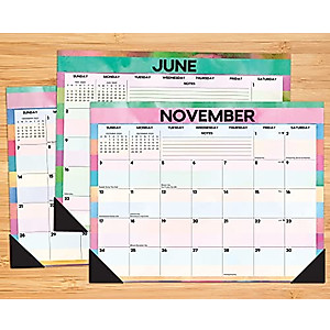 Willow Creek Press Watercolor Stripes Monthly 2024 Deskpad Calendar (22" x 17")