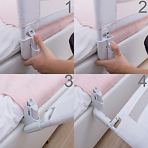 XHTAKPO Guard Rails for Bed,Reinforced Anchor Safety System for Baby Double Bed Rail White Without Cotton
