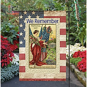 We Remember Memorial Day Flag - 12 x 18 Memorial Day Garden Flag - Memorial Day Decorations Outdoor Flag - Patriotic Garden Flags 12 x 18 Double Sided - Memorial Day Flags by Jolly Jon