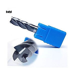 joleully 1/2" Carbide Square End Mill, HRC 45 Deg Single End 4 Flute AlTiN Coating Mill Bits