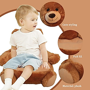 Veesper Kids Armchair, 19.7x19.7x17.7 inch Stuffed Plush Kids Sofa Cute Bear Toddler Sofa Elastic Toddler Armchair for Bedroom Furniture Home Decor Style 2