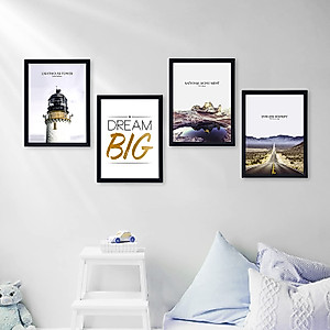 Bemaystar Diamond Art Painting Frames Display Pictures 10x14in/25x35cm Without Mat, Frames for Diamond Art 30x40cm, Black Frame with Lighthouse Photos and Glass