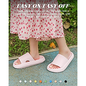 SUMMERJOY Cloud Slides for Women and Men, Soft Cloud Slippers, Massage Black Bubble Slides Easy Clean Thick Sole Non-slip Pillow Slippers, Shower, Swimming, Beach, Indoor and Outdoor Pillow Slides