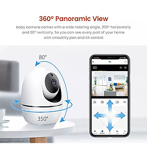 Two Way Audio Alarm 360 IP Baby Pet Cam Smart tuya Wireless Baby Sleep Monitoring Camera 1080P WiFi Audio Video Baby Monitor (WS-Q5)