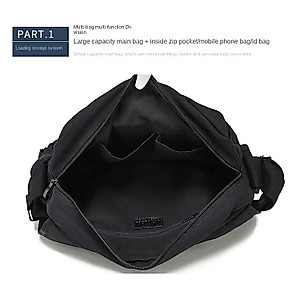 Goth Purse Grunge Skull Messenger Bag Y2K Backpack Gothic Punk Shoulder Satchels Harajuku School Handbag (Black)