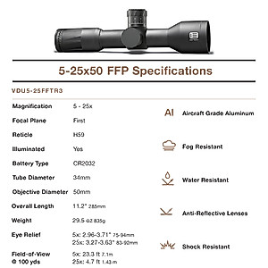 EOTECH Vudu 5-25x50mm Precision Rifle Scope