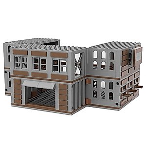 Audio WW2 Military Scene Military Buildings - WW2 Military Weapons Warehouse Military Base Building Block, Military Sets Compatible with Lego, 682 pcs