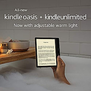 Kindle Oasis – With 7” display and page turn buttons - Wi-Fi + Free Cellular Connectivity, 32 GB, Graphite - Without Lockscreen Ads + 3 Months Free Kindle Unlimited (with auto-renewal)