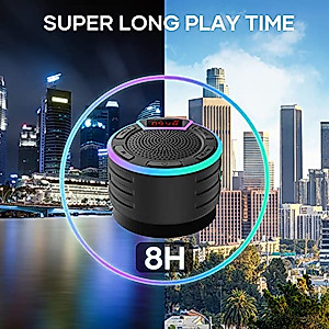 DUOTEN IPX7 Waterproof Speaker, Portable Bluetooth 5.0 Wireless Speaker with Suction Cup Shower Speaker, Longer Playtime RGB Lights, 360° Surround Sound Rich Bass for Outdoors, Travel, Pool, Beach