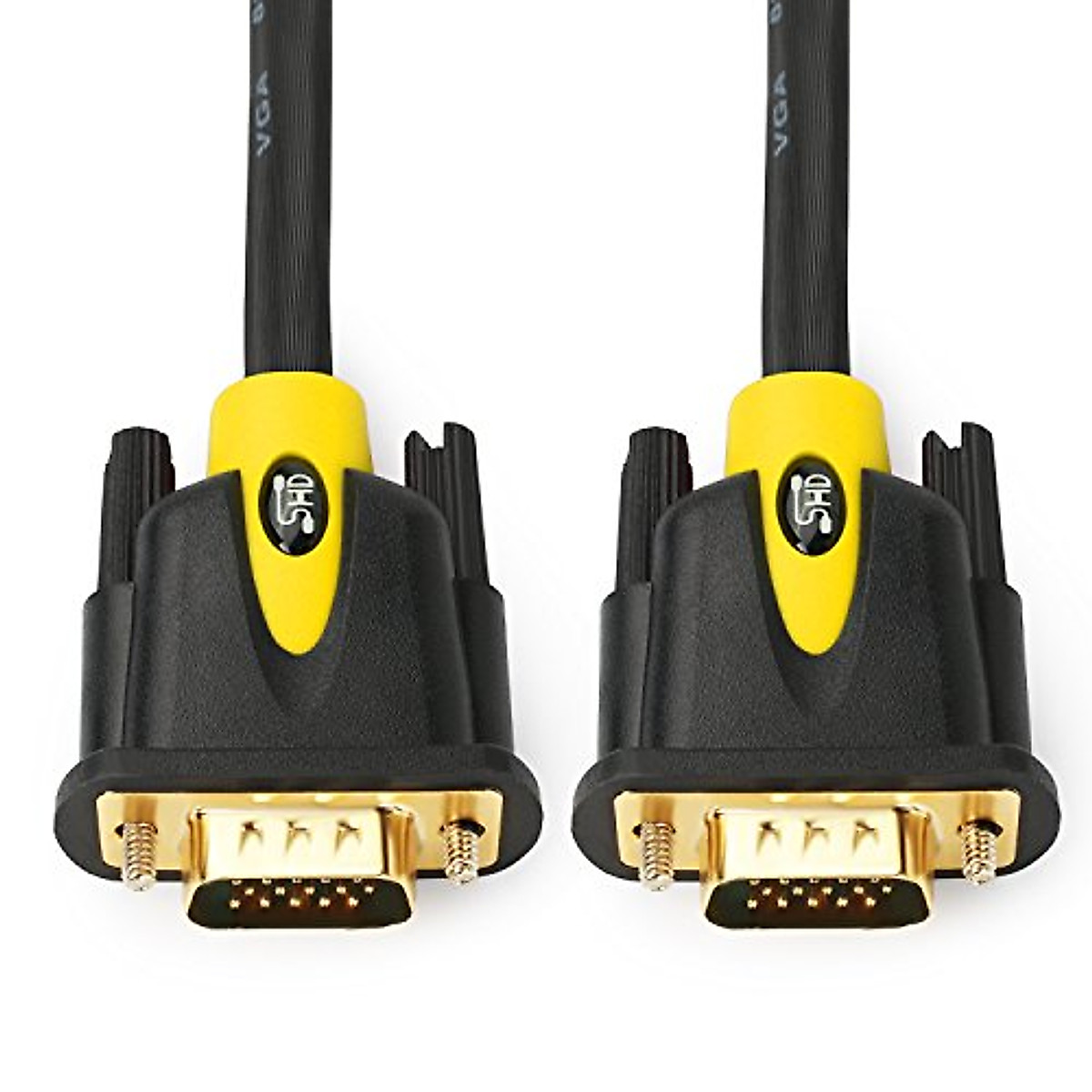SHD VGA Cable 3Feet, VGA to VGA Monitor Cable HD15 SVGA for PC Laptop TV Projector Black and Yellow Color