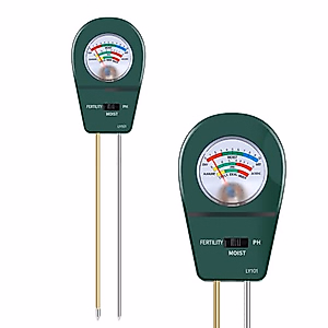 3 in 1 Soil Tester, Soil Moisture/Fertility/pH Test, Soil Moisture Meter Sensor, Soil Test Kit for Garden, Farm, Plant, Outdoor, Indoor, Lawn Use, No Battery (Green)