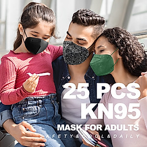 KN95 Face Masks, KN95 Mask, 25 Pack Individually Wrapped KN95 Face Masks, 5 layer Colorful KN95 Masks with Designs for Adults Women Men Teen Workout Outdoor