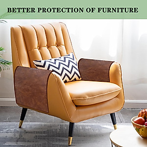 Ntomtuex Faux Leather Couch Arm Cover PU Armrest Slipcover Waterproof Armrest Covers for Sofa Recliner Chair Arm Protectors for Pets Set of 2 Brown