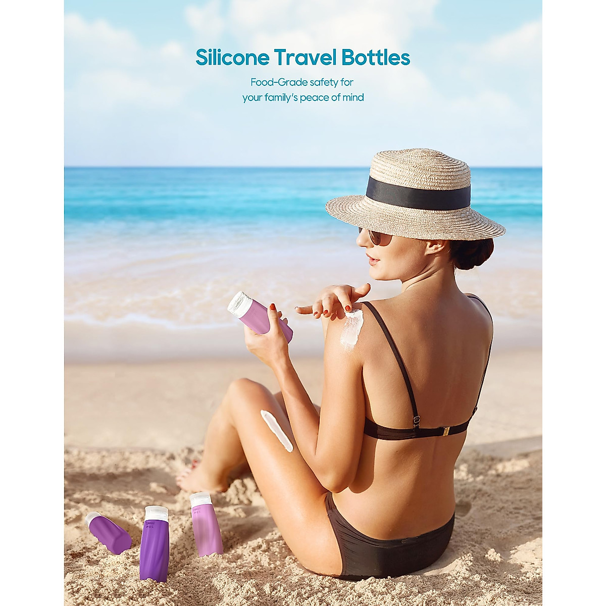 Morfone Travel Bottles Set for Toiletries, TSA Approved Travel Size Containers Leak Proof Refillable Liquid Silicone Squeezable Travel Accessories for Shampoo Conditioner Lotion