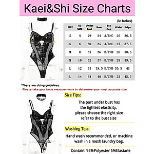 Kaei&Shi Rave Bodysuit Corset For Women,Leather Bodysuits Fishnet Body Suit Suits Plunge Deep V Lingerie Womens,Corsets Sexy Tops Top Bottle Girl,Latex Dominatrice Outfits Bdsm Black Large