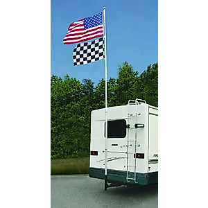 Camco Hitch Mount Flagpole Holder, Fits Standard 2-Inch Hitch Receivers, Durable and Rust Resistant (51611), Black