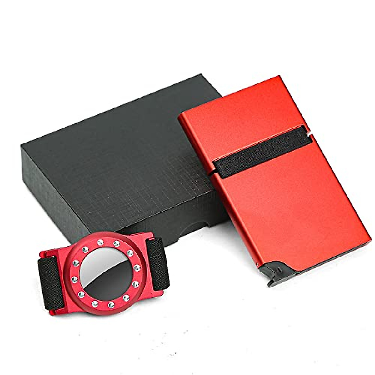 Le Vasty Womens Airtag Wallet, Slim Wallet for Women, RFID Blocking Pop Up Wallet Women, Aluminum Metal Card Holder Wallet for Women, Elegant Wallet with Airtag Holder with Cash Strap…