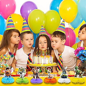6Pcs Toy Storys Party supplies set Toy Storys Honeycomb Centerpieces Double Sided Table Topper for Toy Storys birthday party decoration Kids Baby Shower Birthday Party Decorations