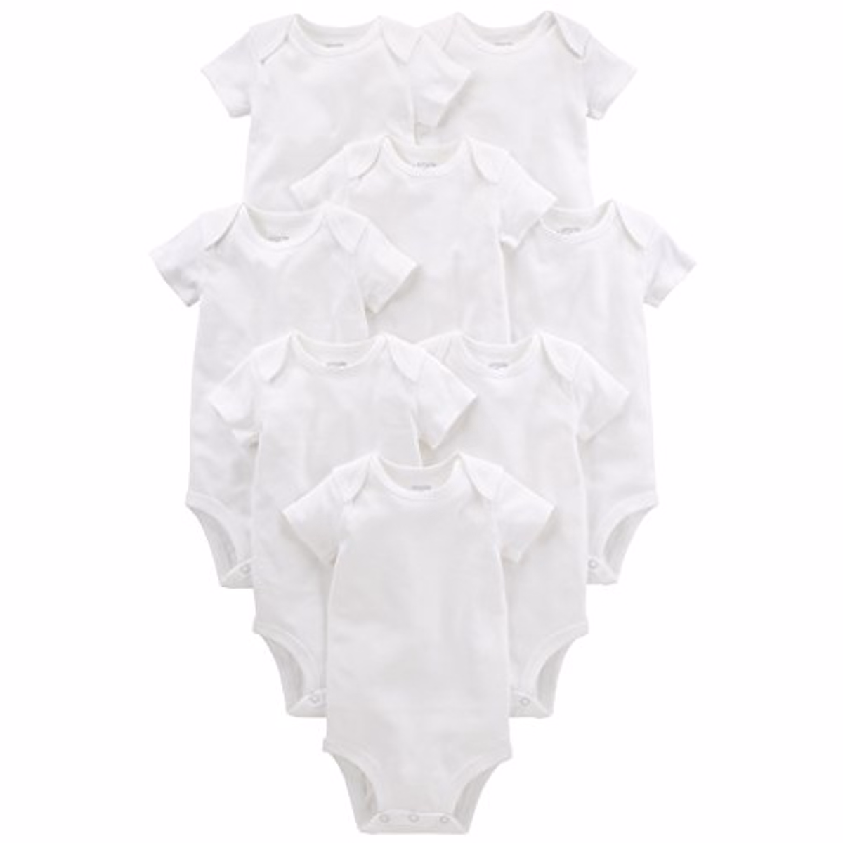 Simple Joys by Carter's Baby 8-Pack Short-Sleeve Bodysuit, White, 0-3 Months