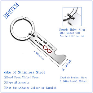 BEKECH Bob and Linda Belcher Lovers Gift Every Linda Needs A Bob Burger Anniversary Day Matching Keychain Set Belcher Family Lovers Jewelry for TV Show Fan (silver)