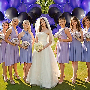 Purple and Black Balloon Garland Arch Kit, Black Purple Silver Balloon Arch Kit with 2PCS 4D Foil Star 18/12/10/5 inch Latex Balloons for Halloween Birthday Graduation Themed Party Decorations