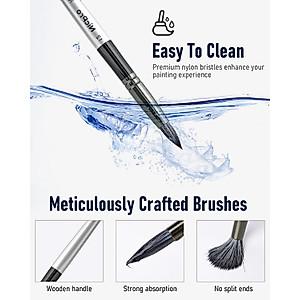 Nicpro 36pcs Paint Brush Set, Professional Paintbrushes with Palette Knife and Cloth Roll, Suitable for Artists and Beginners for Acrylic Painting, Oil, Watercolor, Gouache